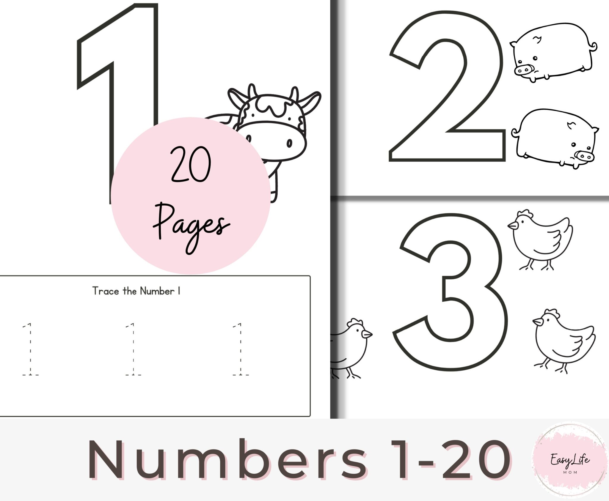 Printable Numbers 1-20 For Preschoolers - Printable Preschool Worksheets