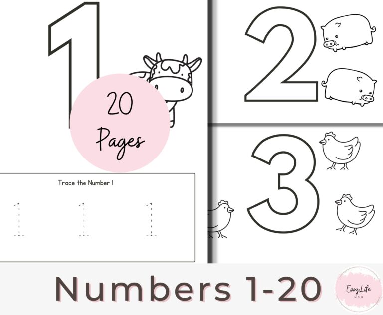 Printable Numbers 1-20 For Preschoolers - Printable Preschool Worksheets