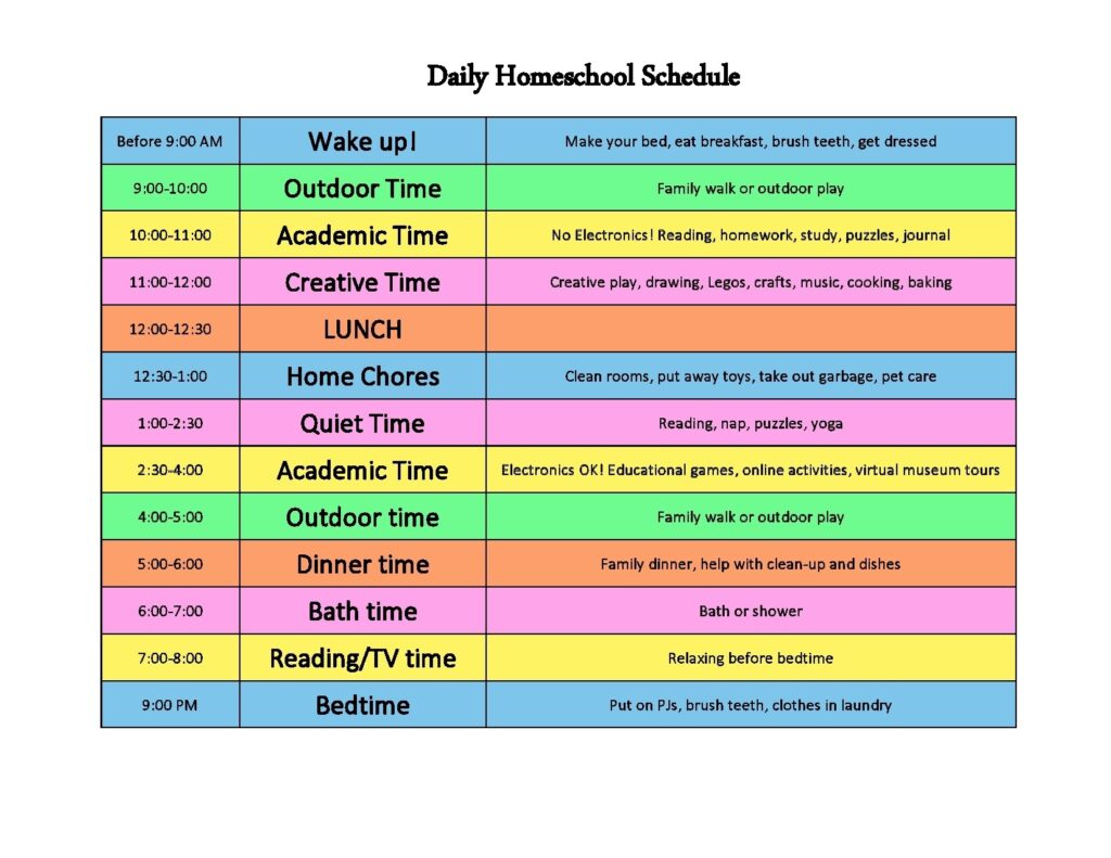 Printable Preschool Homeschool Schedule - Printable Preschool Worksheets
