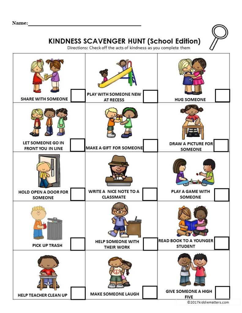 Printable Preschool Acts Of Kindness - Printable Preschool Worksheets