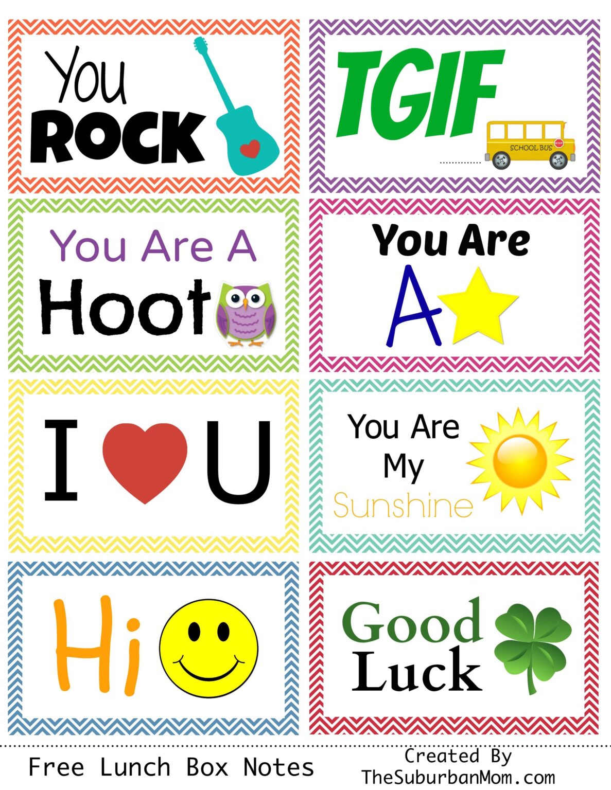 Printable Lunch Notes For Preschoolers - Printable Preschool Worksheets