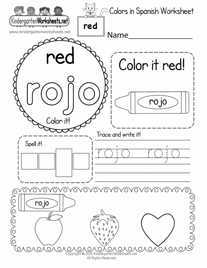 Printable Preschool Spanish Worksheet - Printable Preschool Worksheets