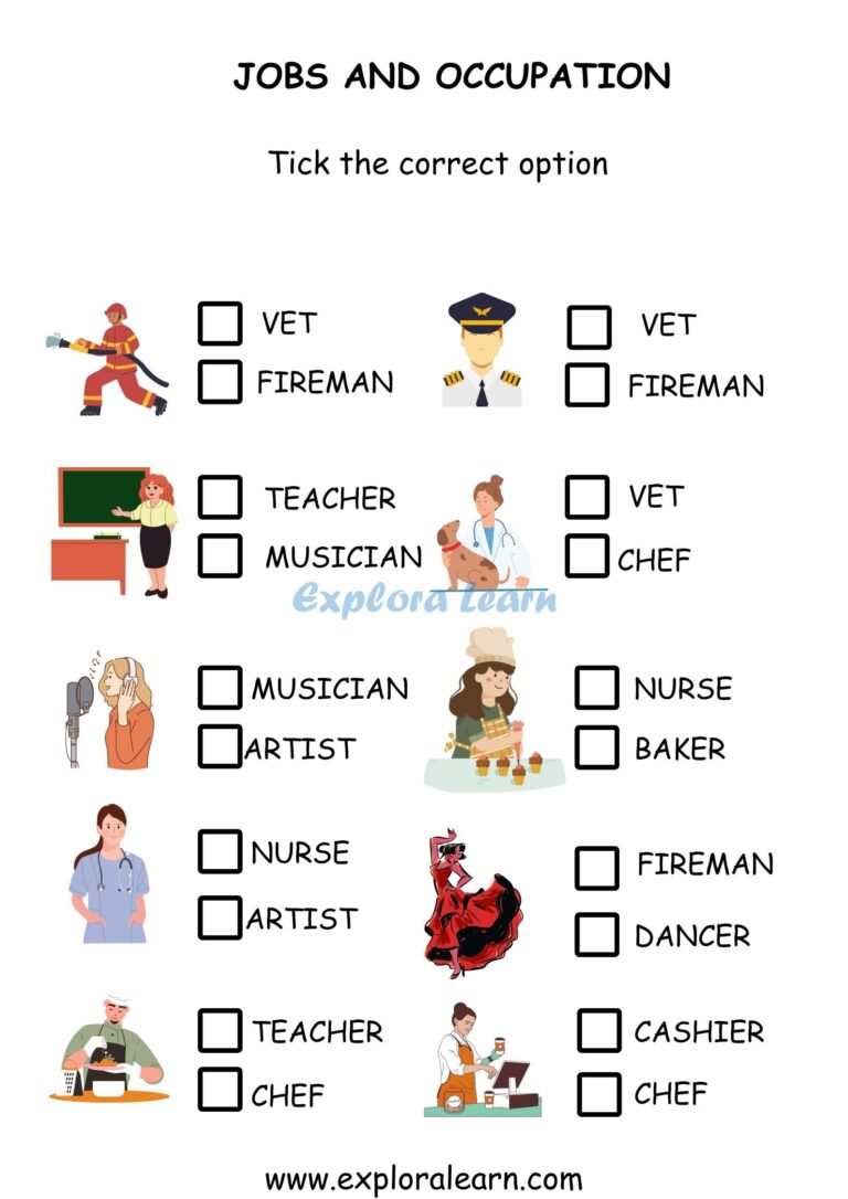 Printable Preschool Occupations Sheet - Printable Preschool Worksheets