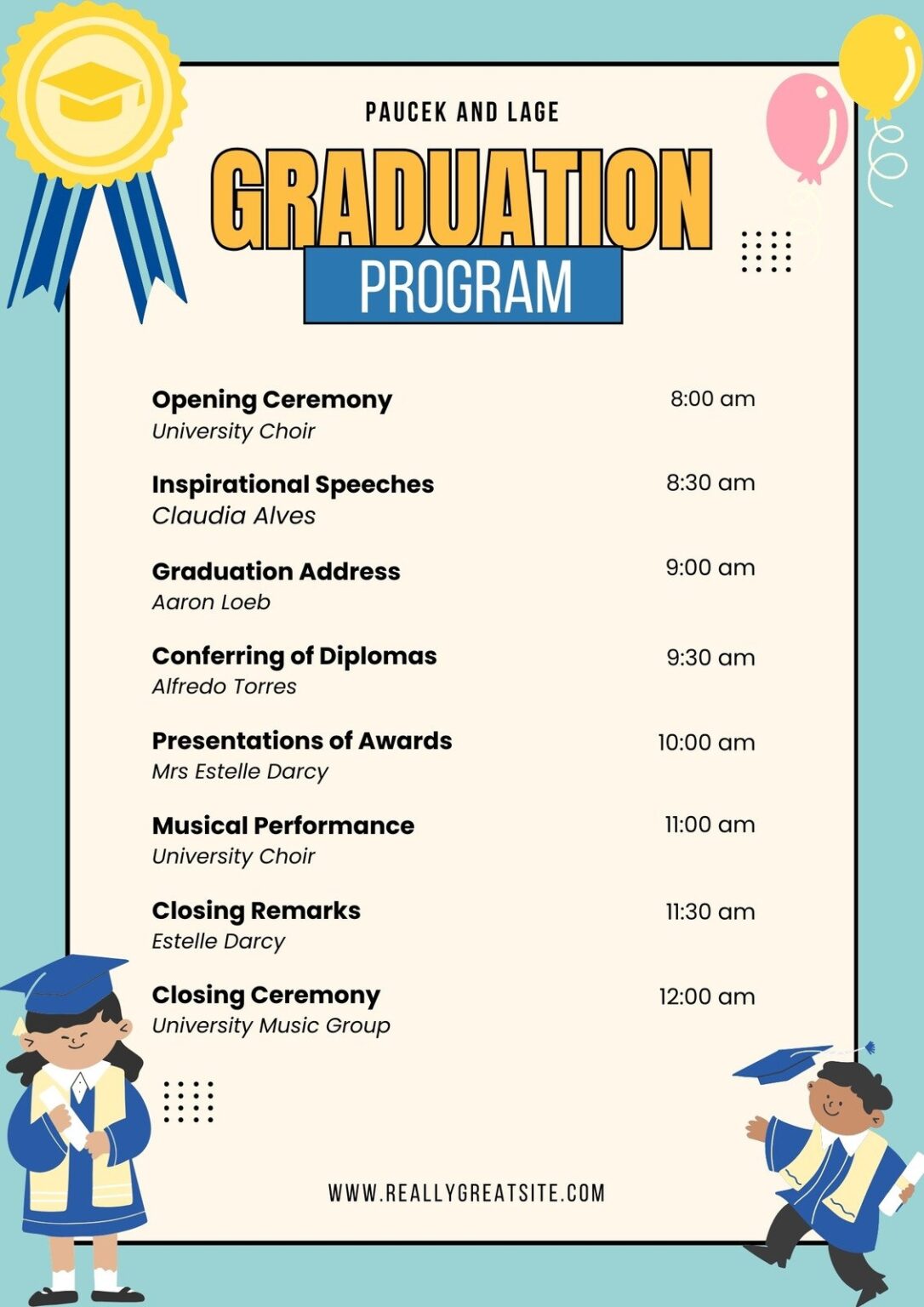 Printable Preschool Graduation Program - Printable Preschool Worksheets