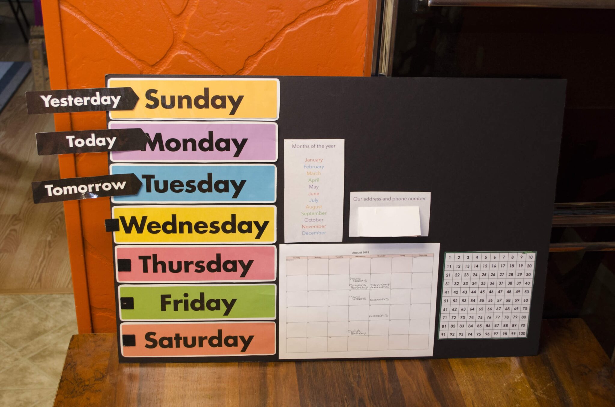 days of the week chart ideas for preschool printable - Printable ...