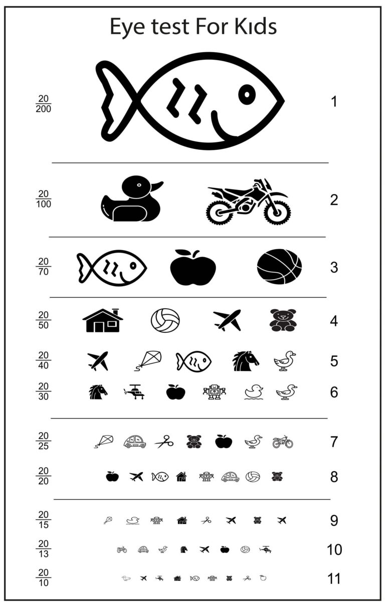 Printable Preschool Vision Chart - Printable Preschool Worksheets
