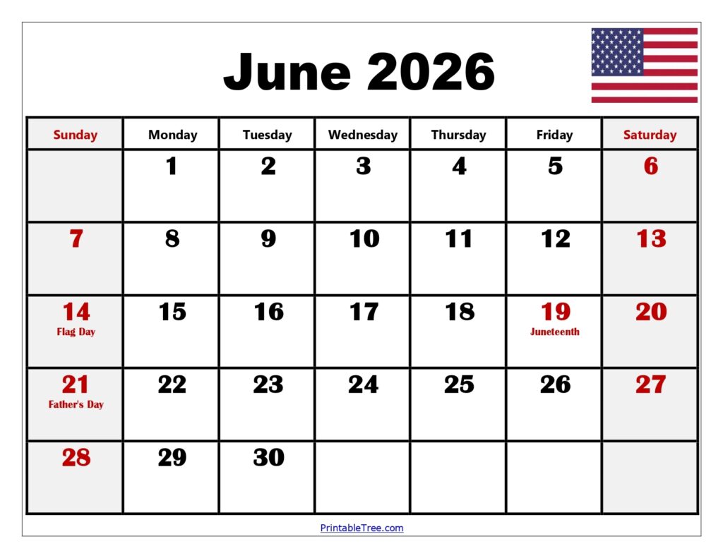 Printable Preschool June 2026 Calendar - Printable Preschool Worksheets