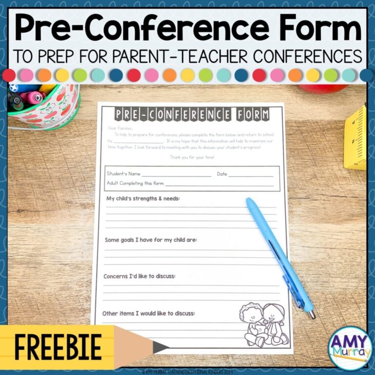 Printable Preschool Parent Teacher Conference Forms - Printable ...