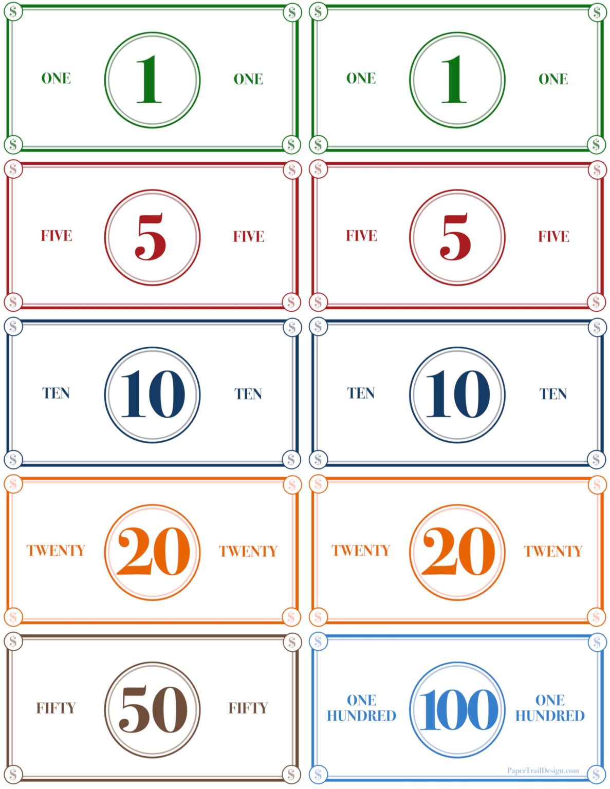 Printable Play Money For Preschool - Printable Preschool Worksheets