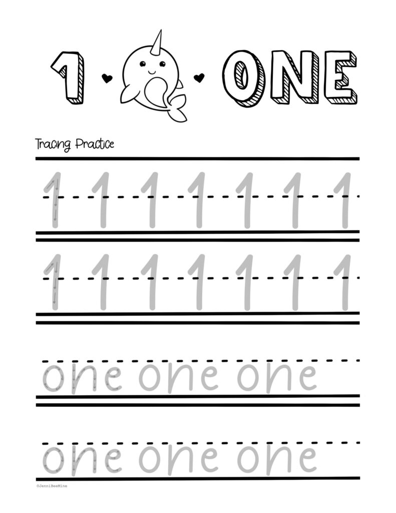printable number 1 worksheets for preschool - Printable Preschool ...