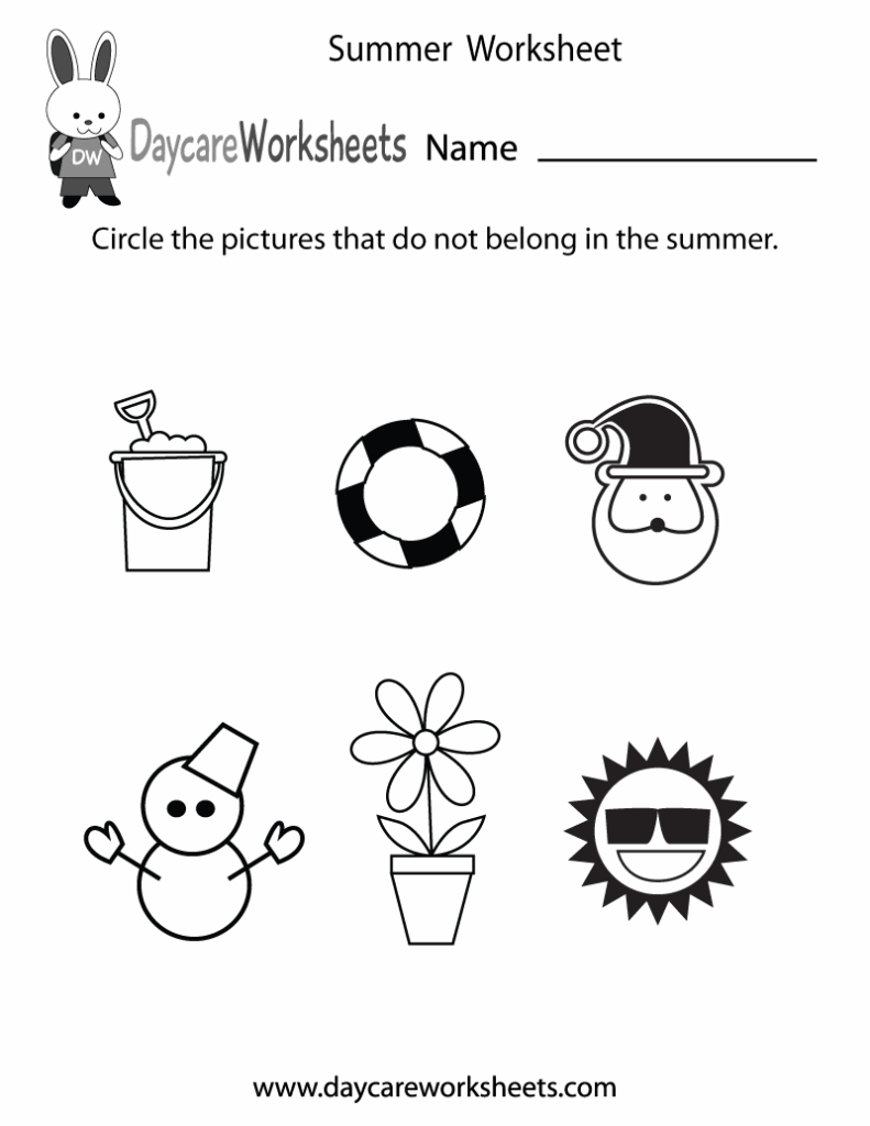 Printable Preschool Summer Worksheet - Printable Preschool Worksheets