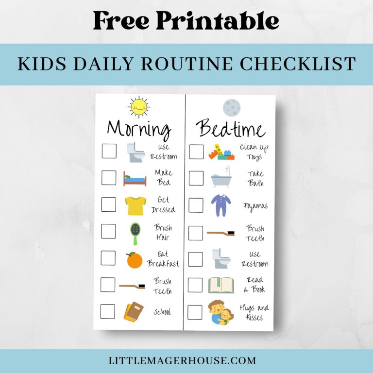 Printable Morning Routine Chart For Preschoolers - Printable Preschool ...