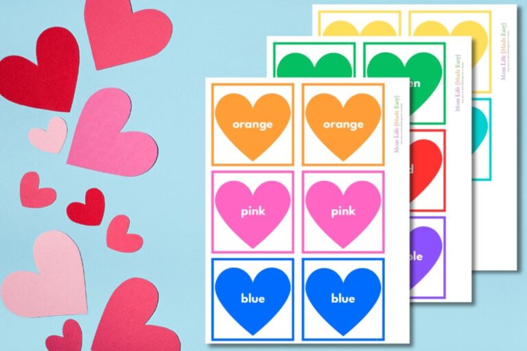 Printable Preschool Heart Matching Game - Printable Preschool Worksheets