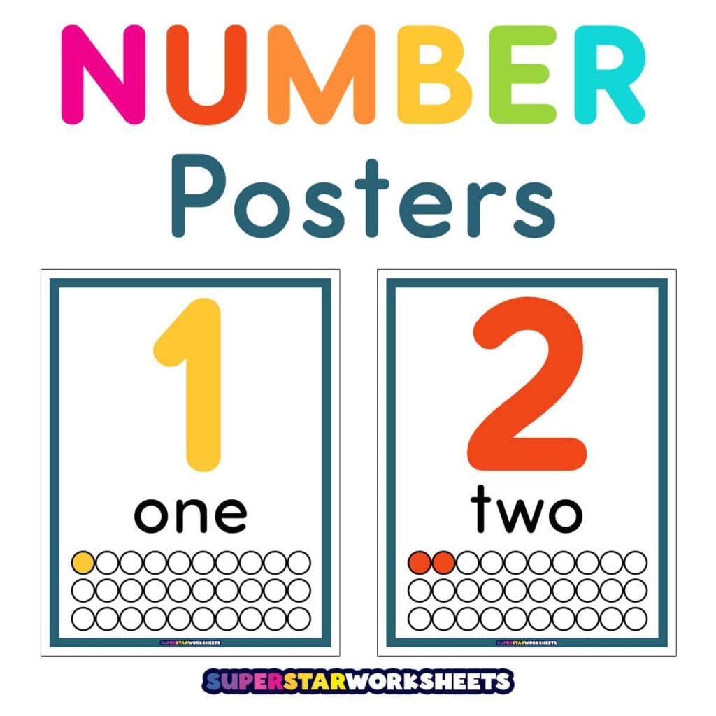 Printable Number Posters For Preschool - Printable Preschool Worksheets