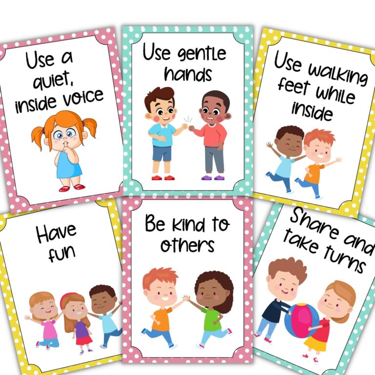 Printable Preschool Classroom Rules With Pictures - Printable Preschool ...