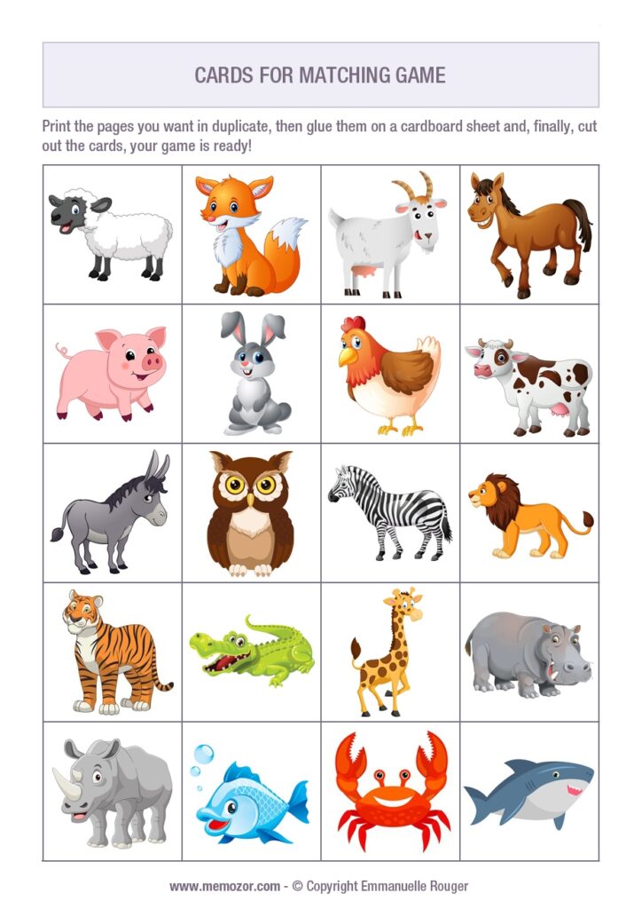 Printable Memory Game For Preschoolers - Printable Preschool Worksheets