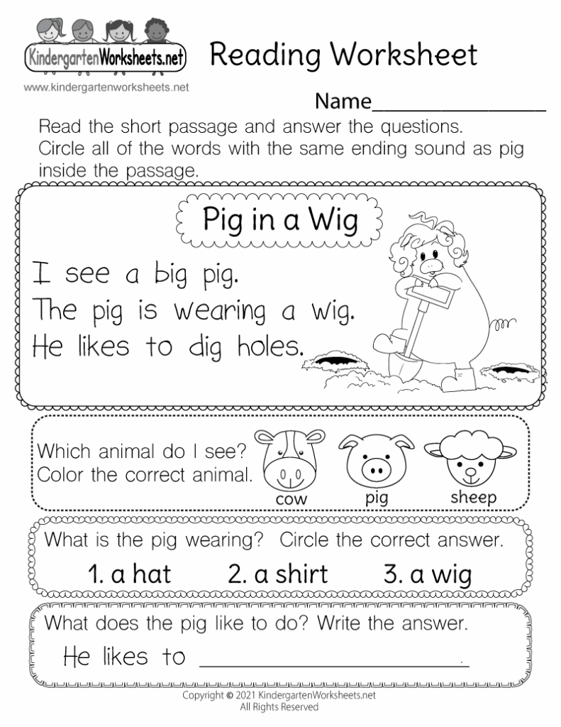 Printable Reading Worksheets For Preschoolers - Printable Preschool ...