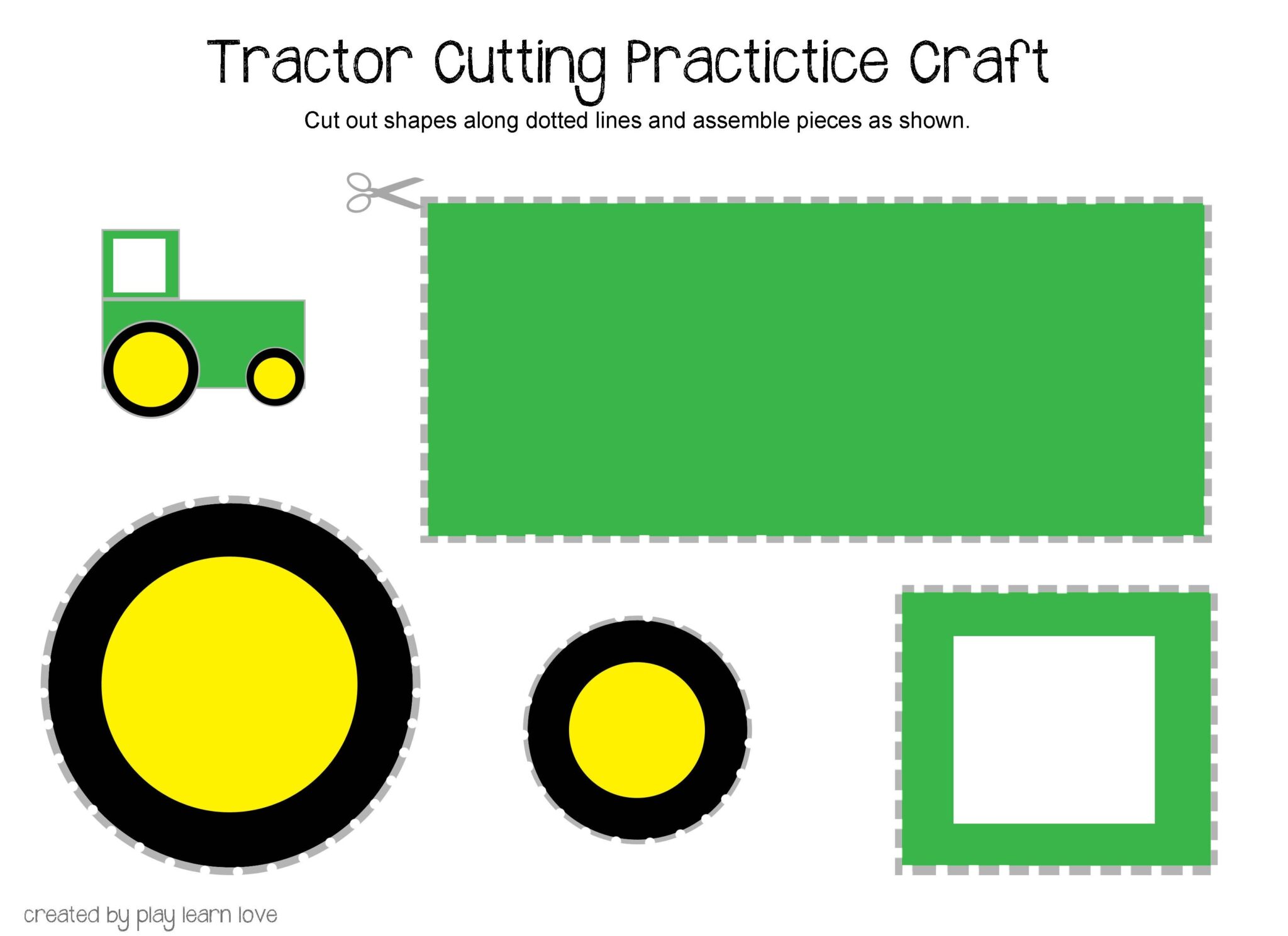 Printable Preschool Shapes Tractor Craft - Printable Preschool Worksheets