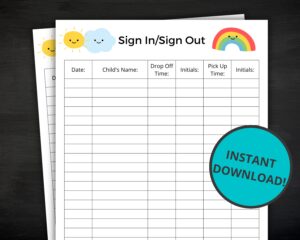 Printable Sign In Sheets For Preschoolers - Printable Preschool Worksheets