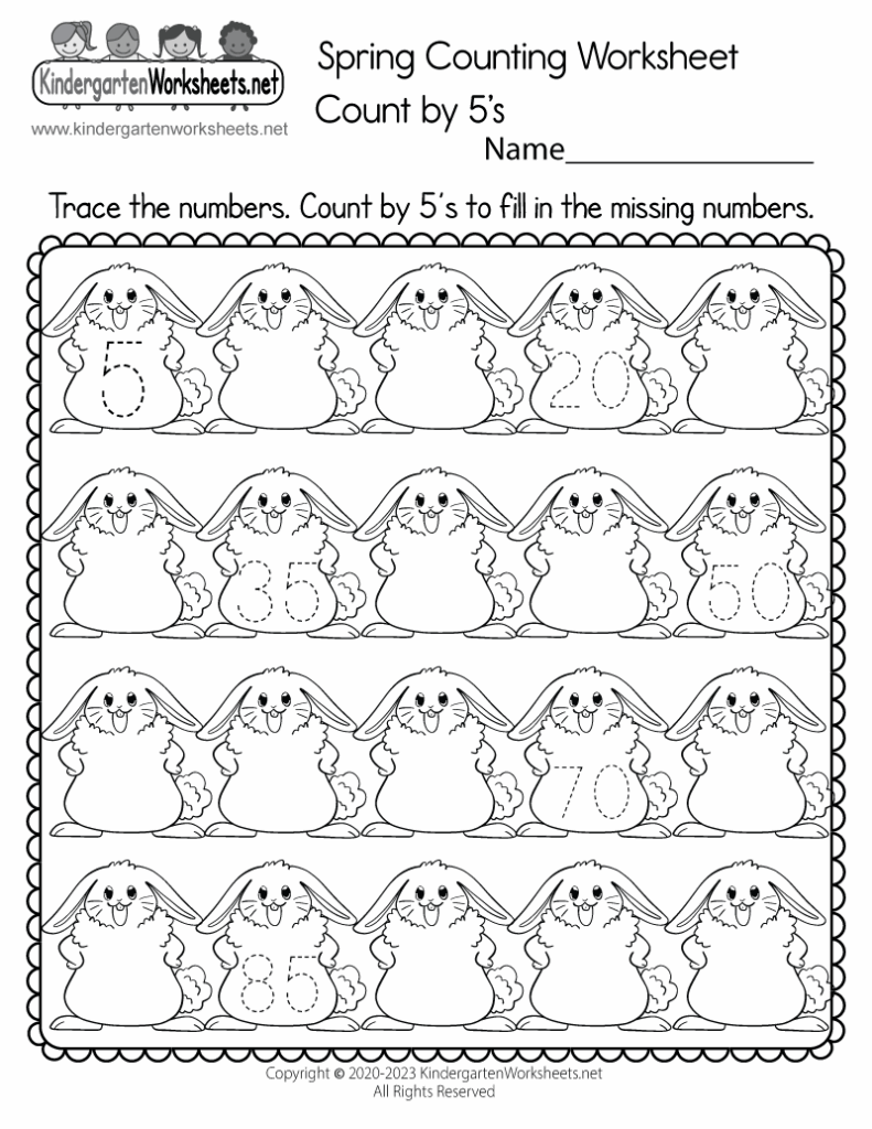 Printable Spring Counting Worksheets For Preschoolers - Printable ...