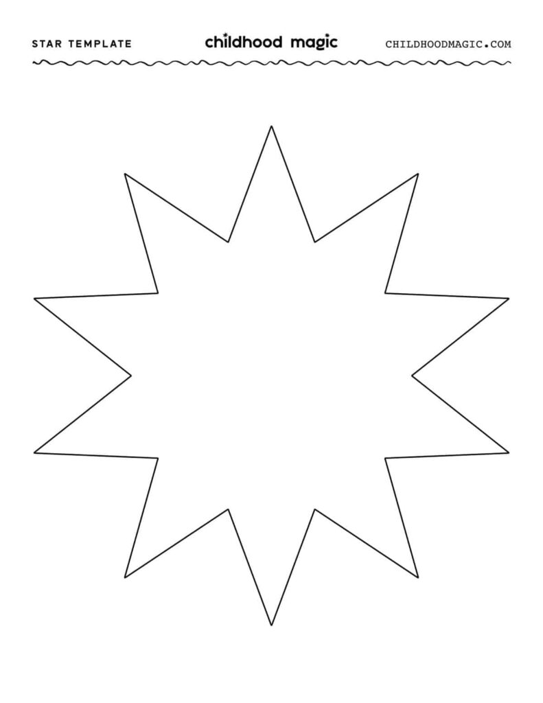Printable Preschool Star Template - Printable Preschool Worksheets