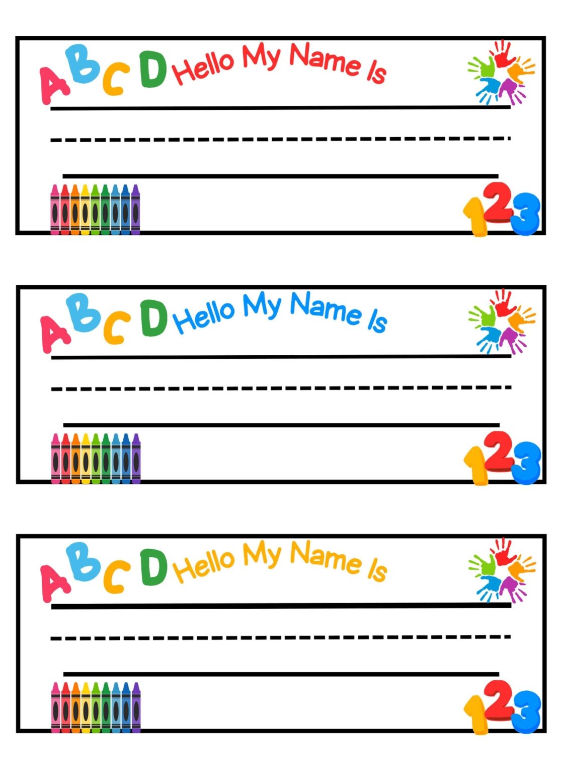Printable Name Labels For Preschool - Printable Preschool Worksheets