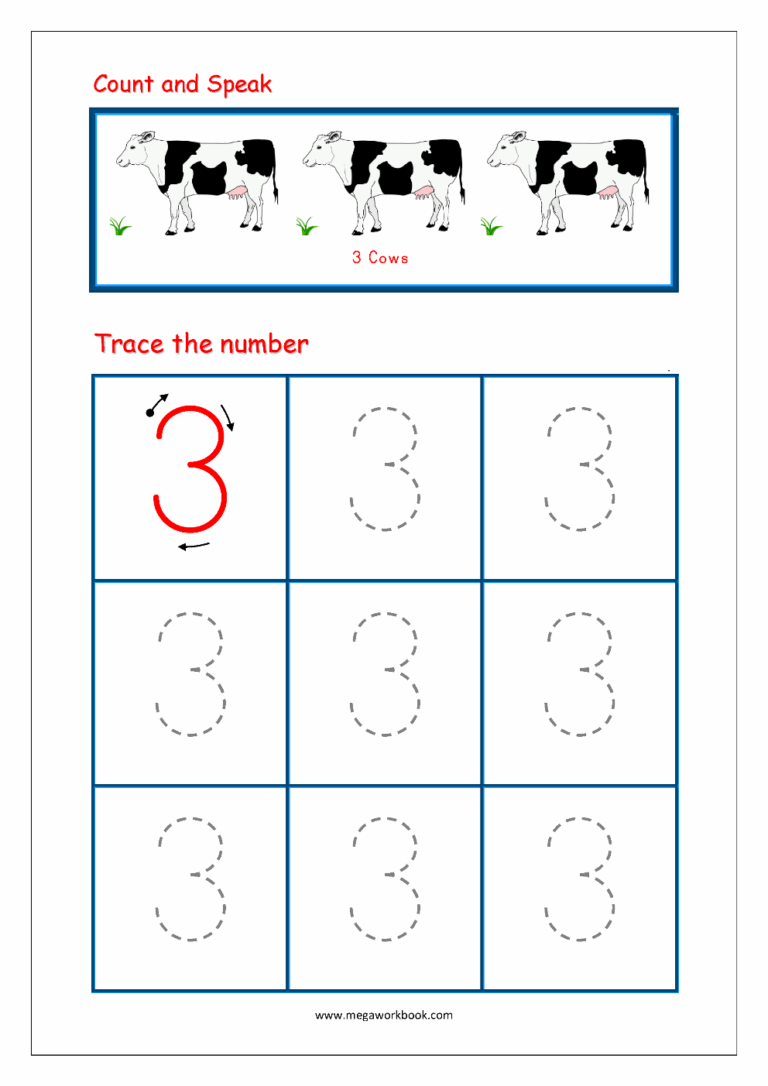 free printable number tracing worksheets for preschoolers - Printable ...