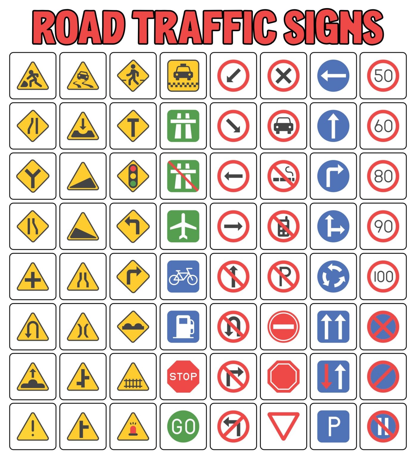 Printable Road Signs For Preschool - Printable Preschool Worksheets