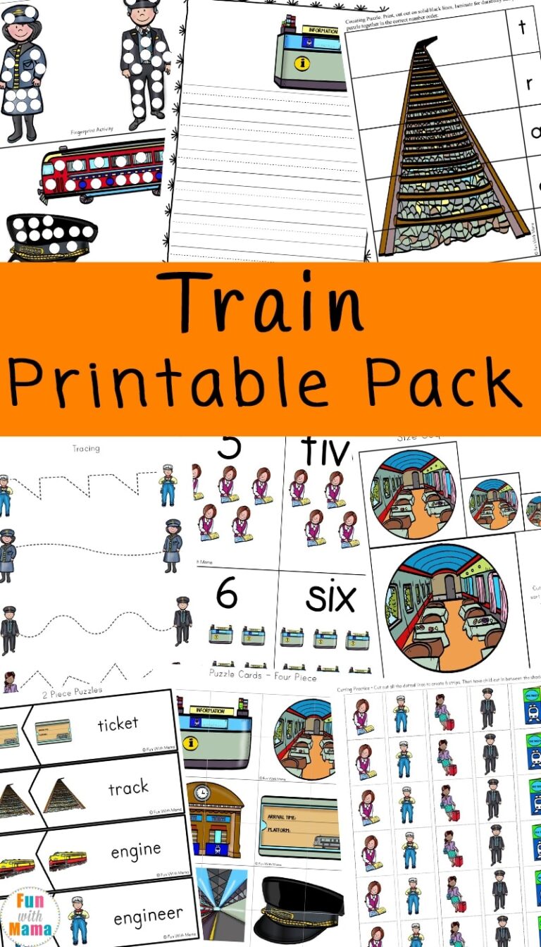 Printable Preschool Train Activities - Printable Preschool Worksheets